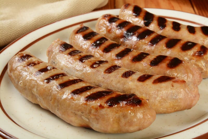 Braadworst stock afbeelding. Image of ontbijt, geroosterd - 23648297