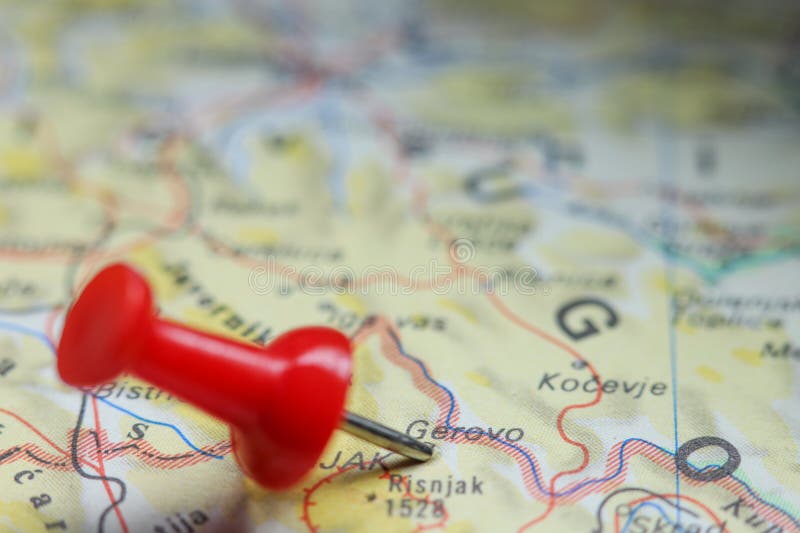 Gerovo, Croatia pin on map stock image. Image of district - 370073483