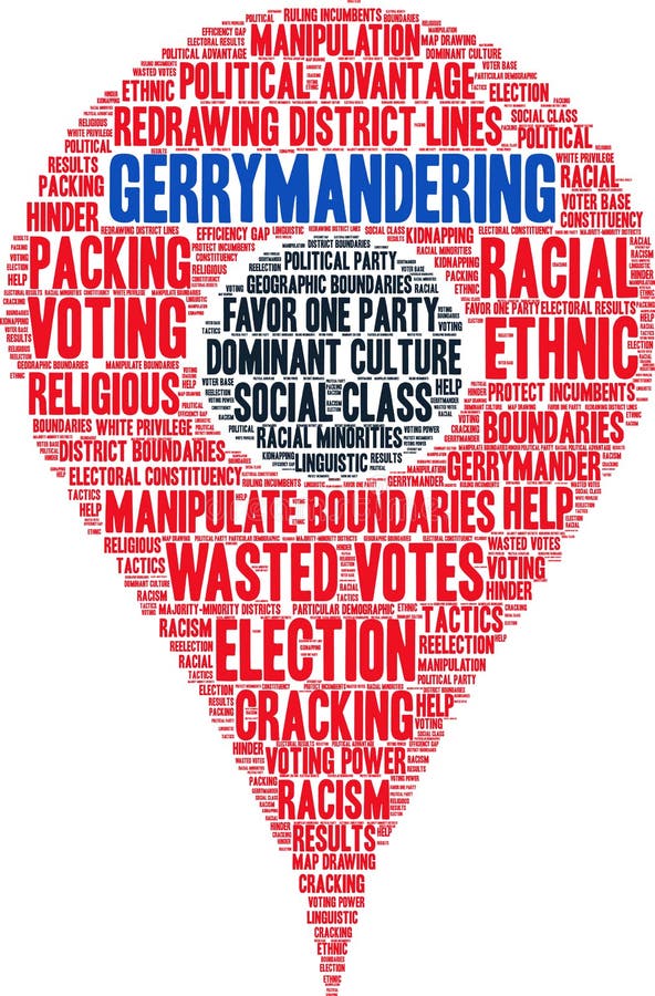 Gerrymandering Word Cloud stock vector. Illustration of ethnic - 136505118