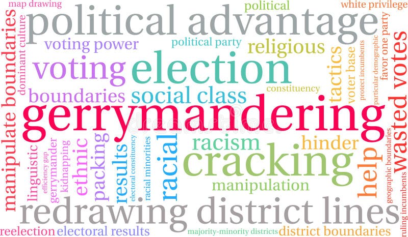 Gerrymandering Word Cloud stock vector. Illustration of base - 136505138