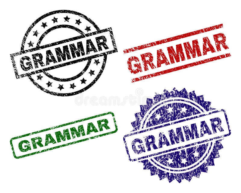 Schmutz GRAMMATIK Gestaltete Gerundeten Rechteck-Stempel Vektor ...