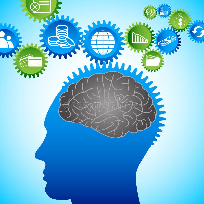 Konzept Des Denkens, Verstand Arbeitet, Die Schaffung Von Ideen Vektor ...