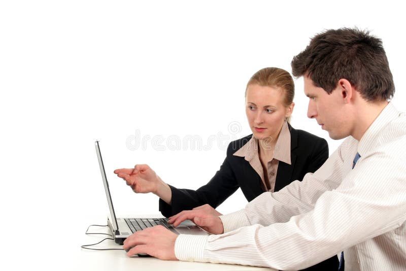 Geschäftsleute, Die an Laptop-Computer Arbeiten Stockbild - Bild von ...