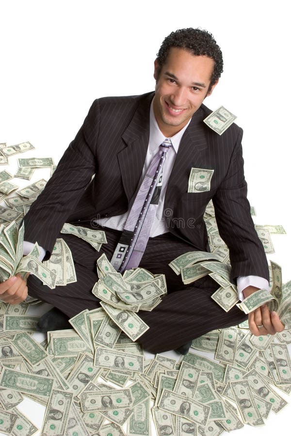 Geldregen-Mann stockfoto. Bild von klage, rechnungen, glück - 4031728