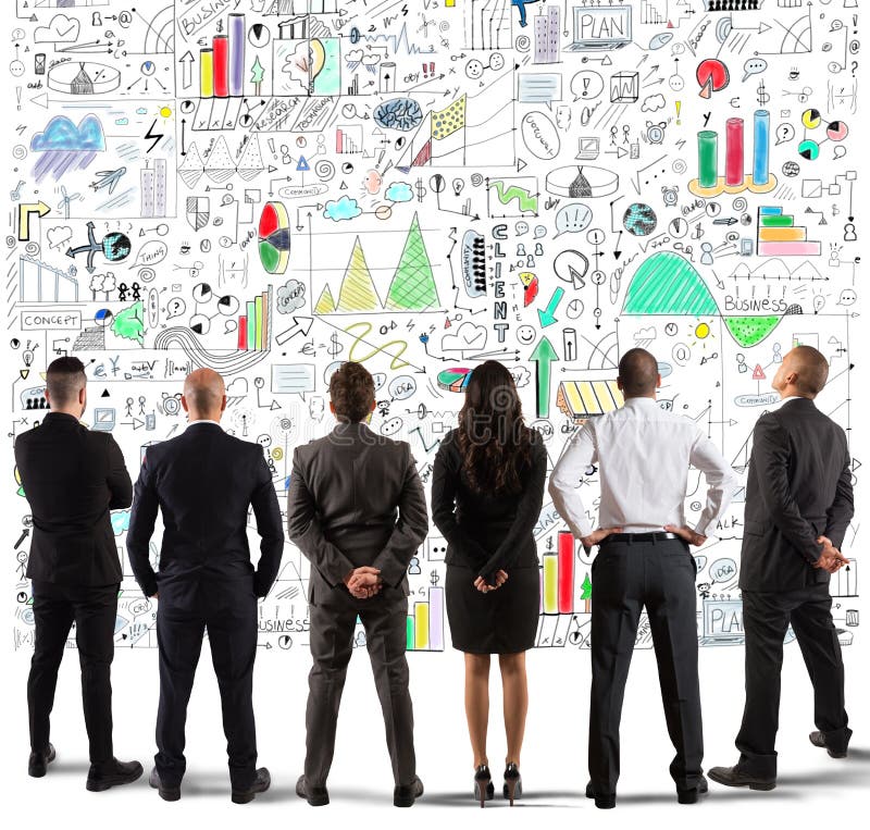 Geschäftsteam, Das Ein Neues Komplexes Projekt Zeichnet Stockbild ...