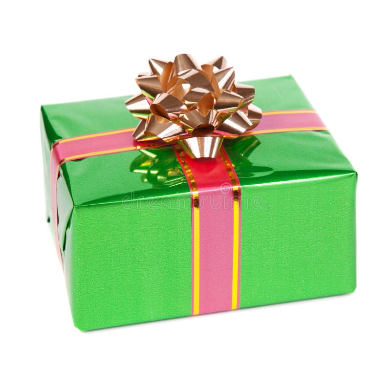Geschenkpaket stockfoto. Bild von getrennt, hintergrund - 7411194