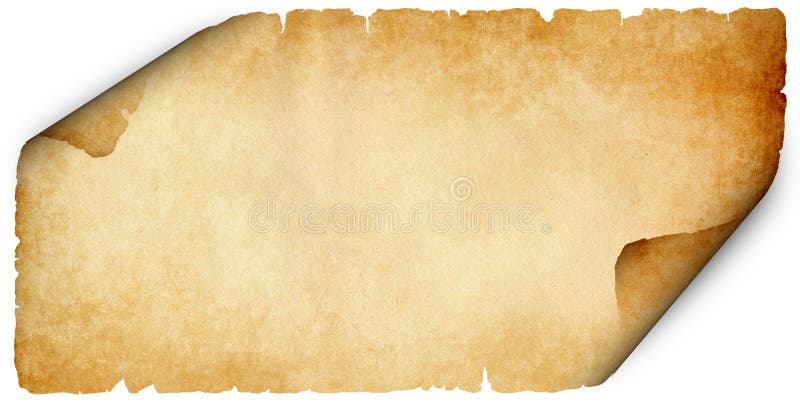 Gescheurd Oud Perkament Op Witte Achtergrond Stock Afbeelding - Image ...