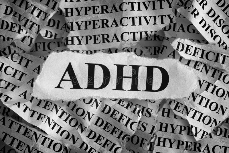 Gescheurde Stukken Van Document Met Afkorting ADHD Stock Foto - Image ...