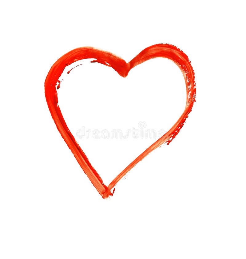 Geschilderd Hart - Symbool Van Liefde Stock Illustratie - Illustration ...