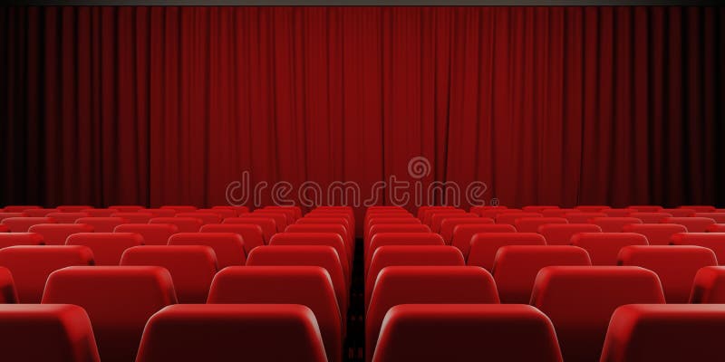 Kinoleinwand Mit Offenem Vorhang 3d Stock Abbildung - Illustration von ...