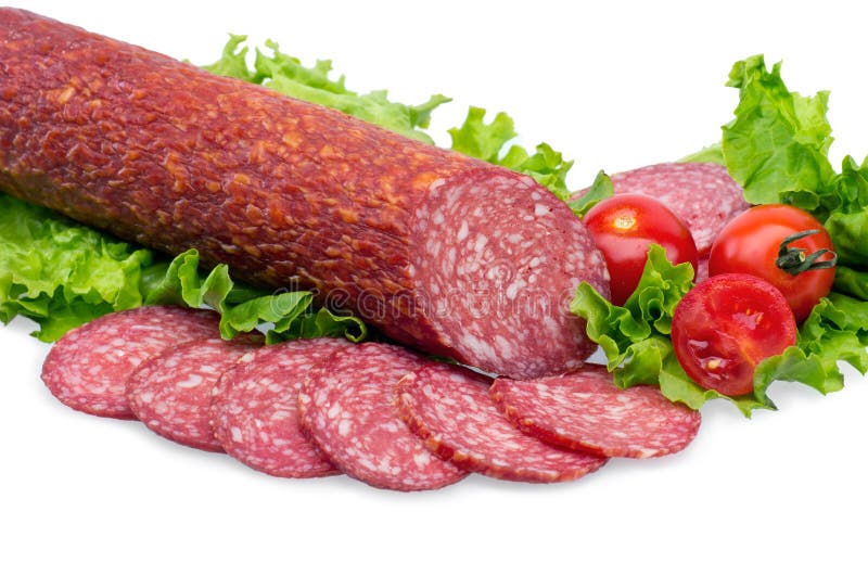 Geschmackvolle rote Salami stockbild. Bild von organisch - 25481793