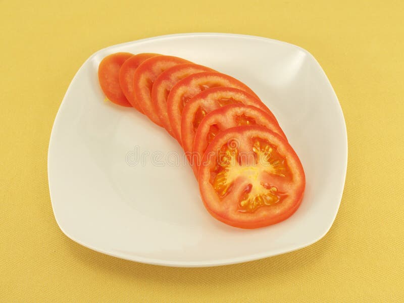 Tomate in Scheiben Geschnitten, Draufsicht Stockbild - Bild von ...