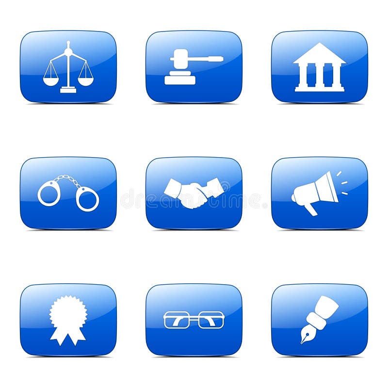Gesetzeszeichen-Quadrat-Vektor-Blau-Ikone Vektor Abbildung ...