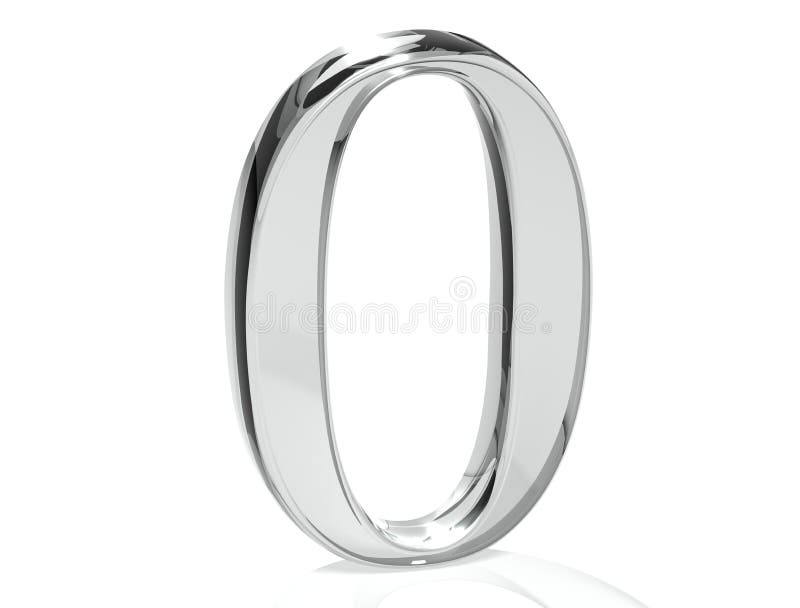 Gesetzte Silberne Zahl 3D Auf Weißem Hintergrund Stock Abbildung ...