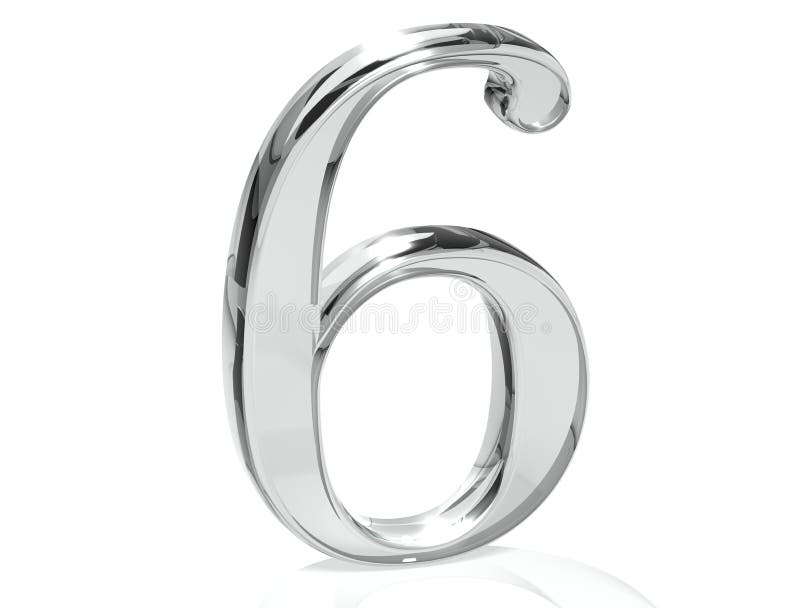 Gesetzte Silberne Zahl 3D Auf Weißem Hintergrund Stock Abbildung ...