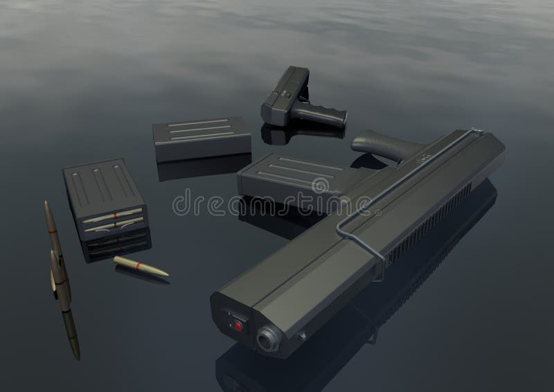 Gesetztes Bild 2 der Waffe stock abbildung. Illustration von pistole ...