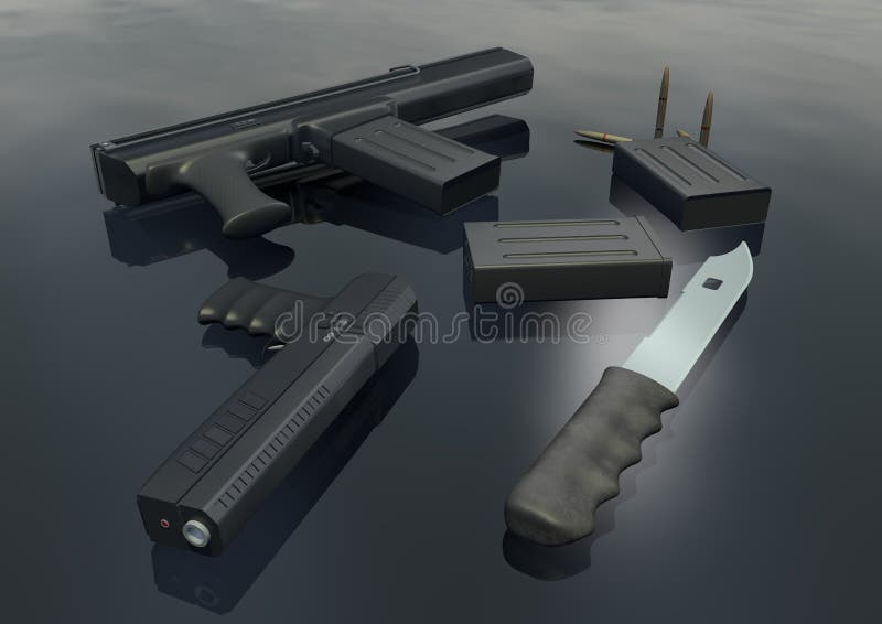 Gesetztes Bild 3 der Waffe stock abbildung. Illustration von rakete ...