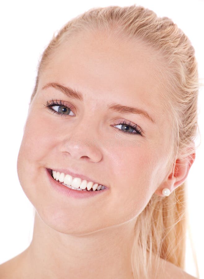 Gesicht Eines Attraktiven Skandinavischen Mädchens Stockbild - Bild von ...