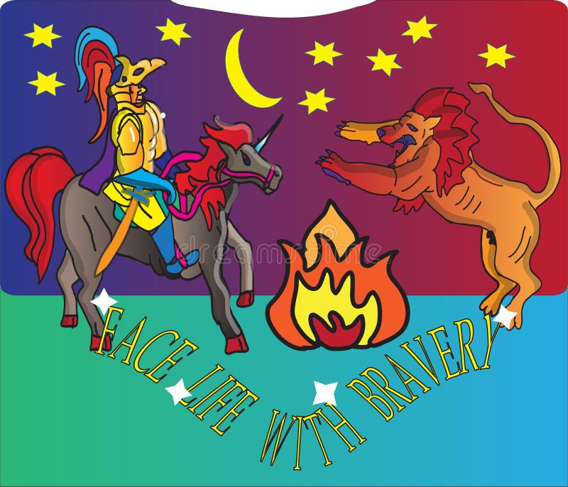 Gesichts-Leben Mit Tapferkeit Vektor Abbildung - Illustration von ...