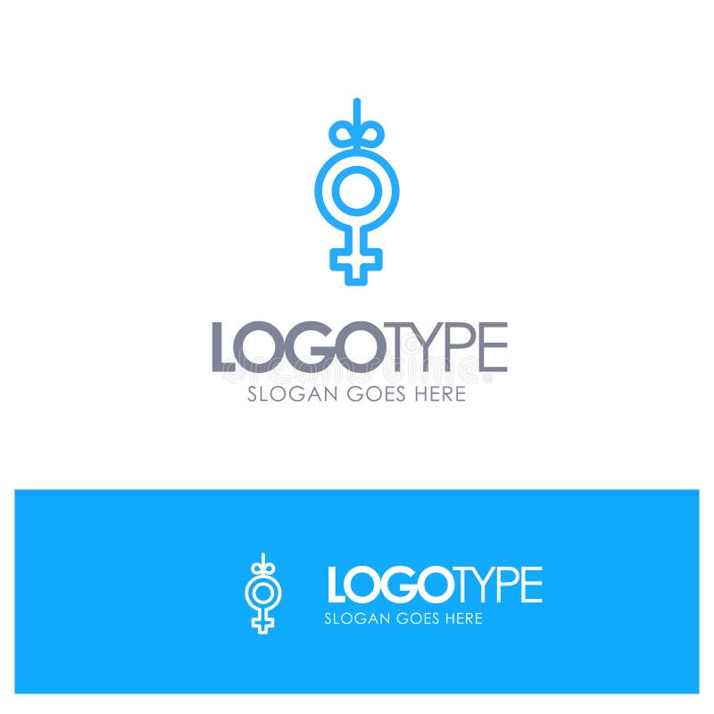 Geslacht, Symbool, Lint Blauw Logo Line Style Vector Illustratie ...