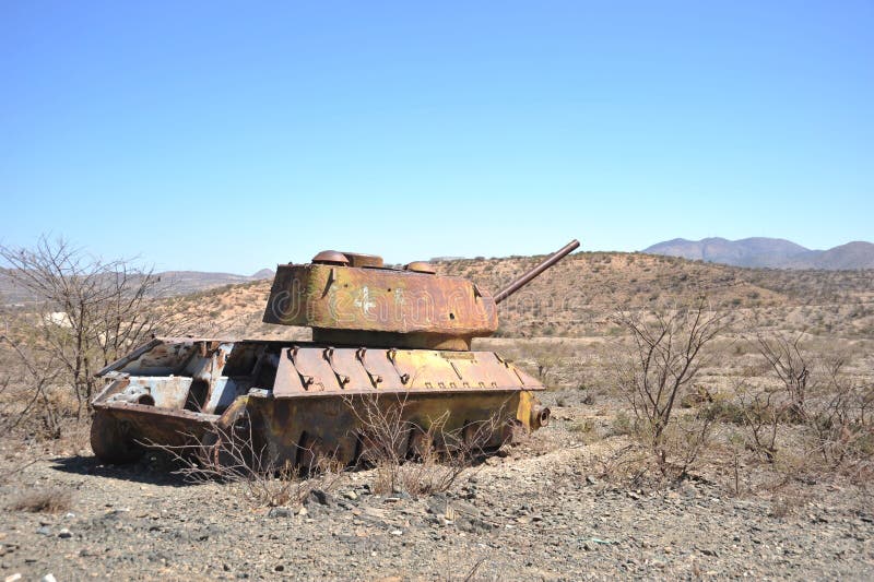 Gesloopte Tanks T - 34 in De Somalische Stad Van Borama Stock ...