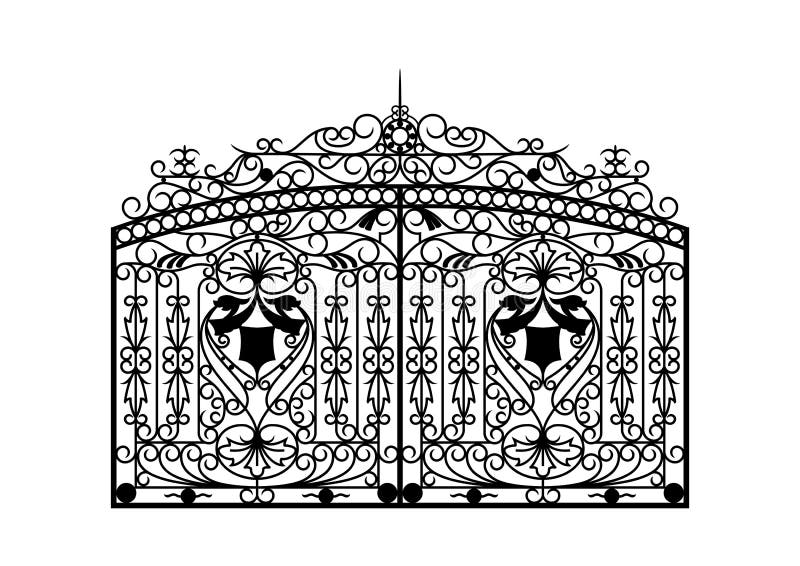 Gesmede Poort Het Detail Van De Architectuur Vector Illustratie ...