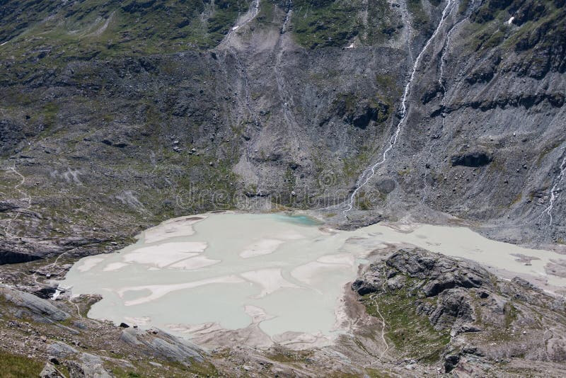 Gesmolten Sneeuw in Grossglockner-gletsjer, De Hoogste Berg Van ...