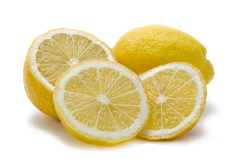 Halve citroen en citroen stock afbeelding. Image of sectie - 6453623