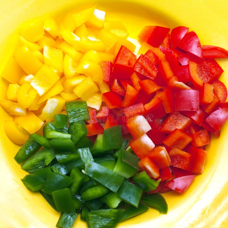 Gesneden Rode Groene Paprika's Stock Afbeelding - Image of landbouwers ...