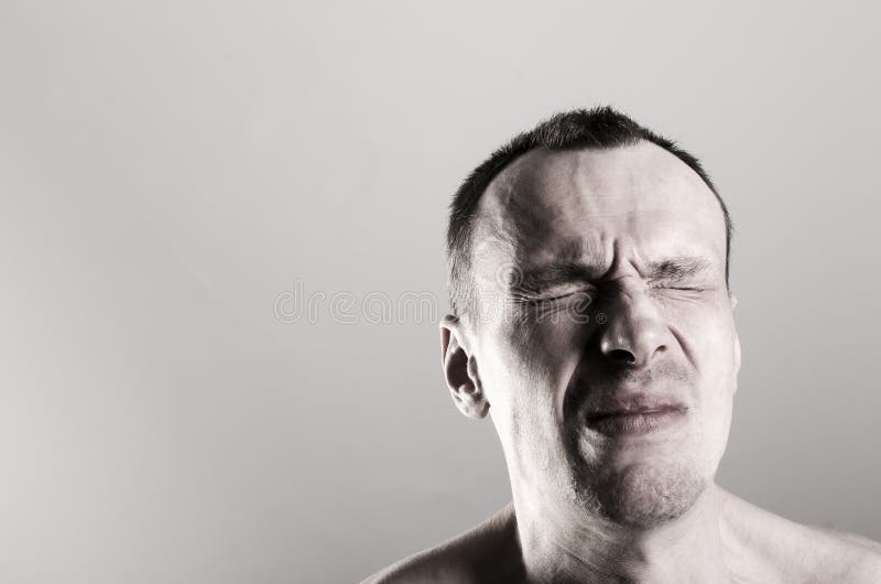 Gespannen man stock foto. Image of uitdrukking, gezicht - 30619988