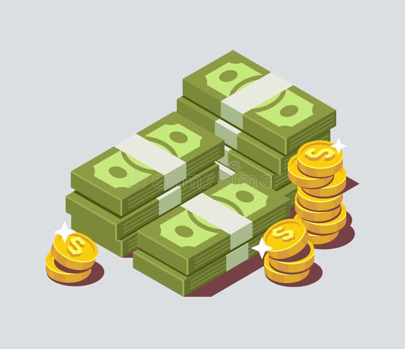 Grote Stapel Van De Bankbiljetten Van Het Contant Geldgeld En Gouden ...