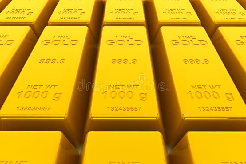 Pyramide Von Den Goldenen Stangen Mit Stoppuhr Wiedergabe 3d Stock ...