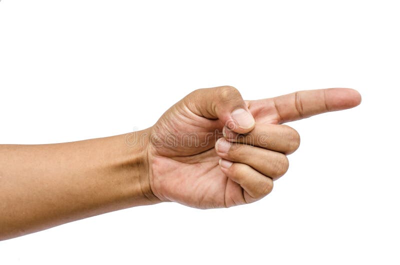 Geste De Main Dirigeant Le Doigt Sur Un Fond Blanc Image stock - Image ...