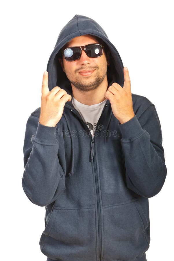 Gesticular Masculino Do Rapper Com Dedos Foto de Stock - Imagem de ...