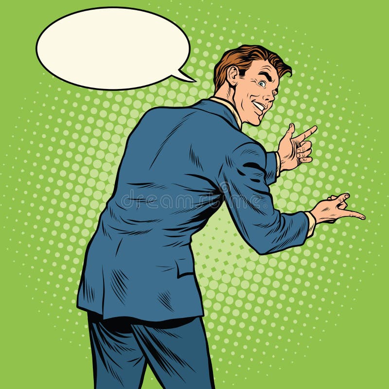 Gesticulating man back stock vector. Illustration of cartoon - 74679517