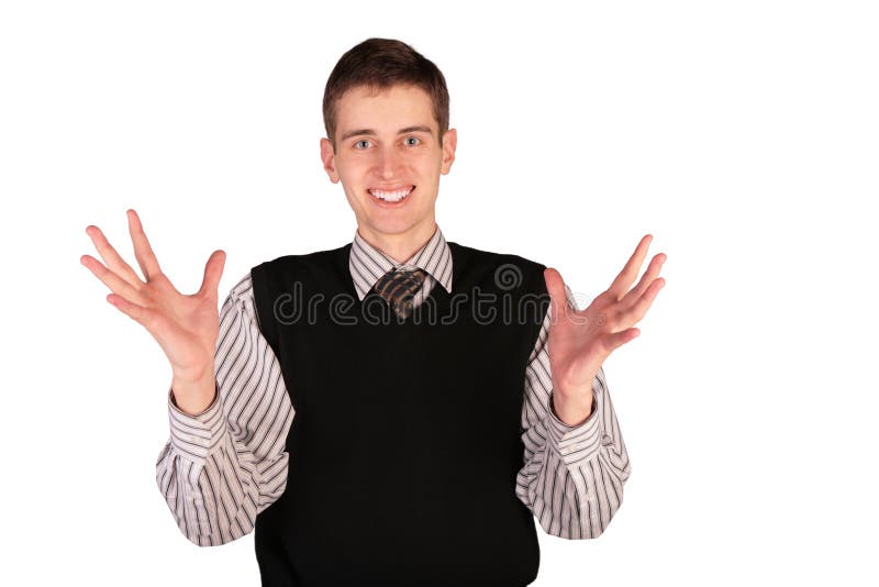 Gesticulating young person stock photo. Image of curious - 4659928