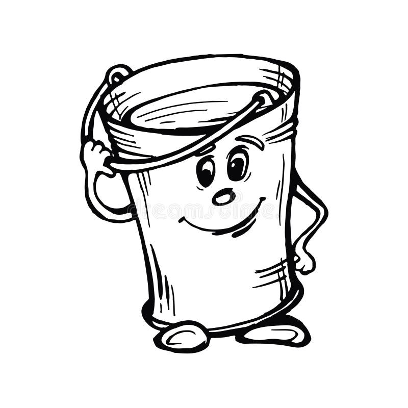 Gestileerd Beeld Van Emmer Met Water Vector Illustratie - Illustration ...