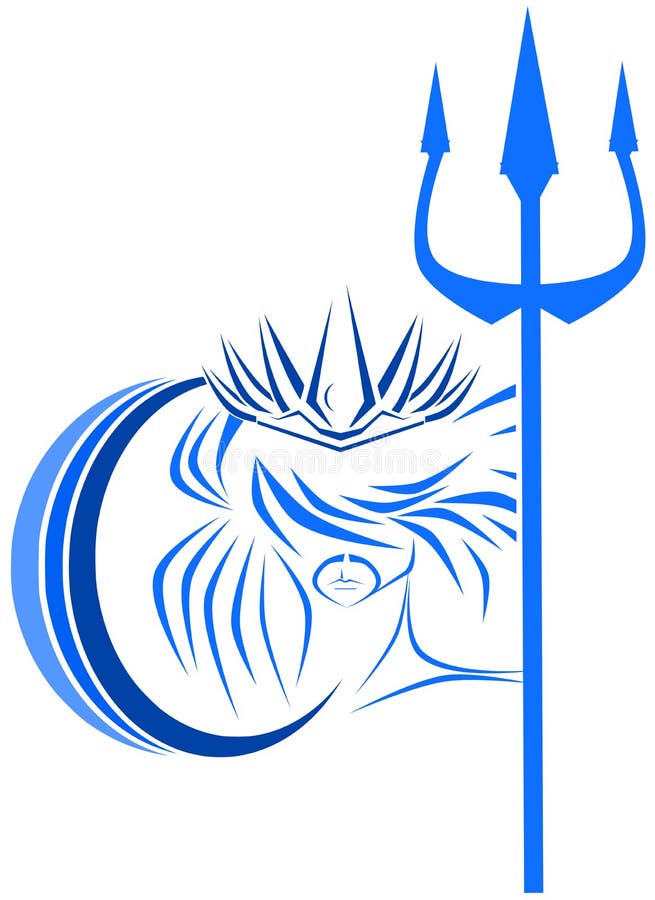 Gestileerd Neptunus Met Drietand Vector Illustratie - Illustration of ...