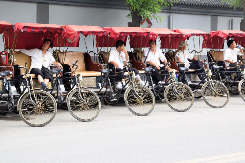 Chinois De L'Asie, Pékin, Shichahai Scénique, Pousse-pousse Image ...