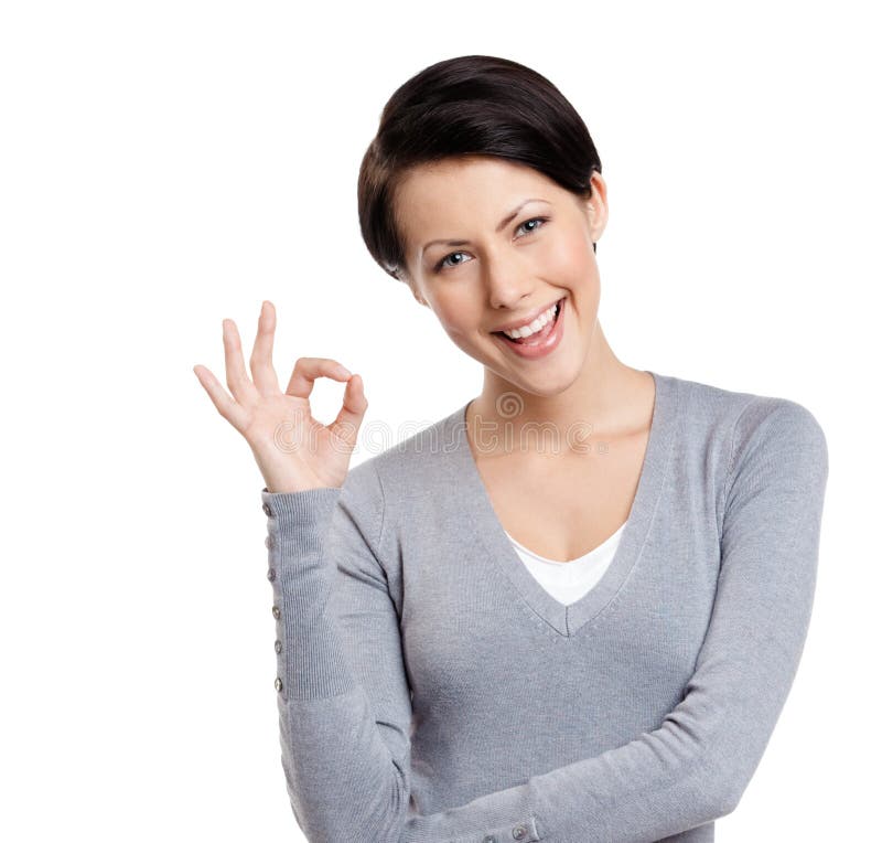 Gesto ACEPTABLE imagen de archivo. Imagen de contento - 26028915