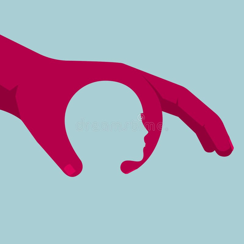 Gesto Aceptable Forme La Forma De La Cabeza Humana Ilustración del ...