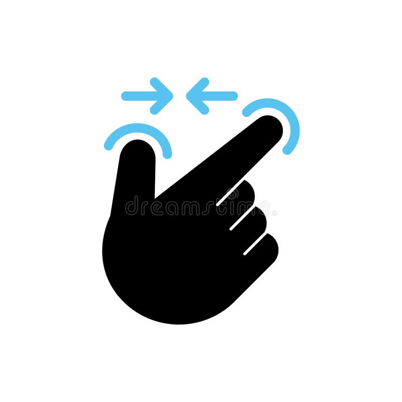 Gesto De Apertar Dois Dedos Na Interface Da Tela Ilustração do Vetor ...