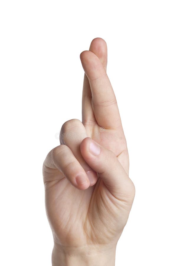 Gesto De Mão Para a Boa Sorte Isolado No Fundo Branco Imagem de Stock ...