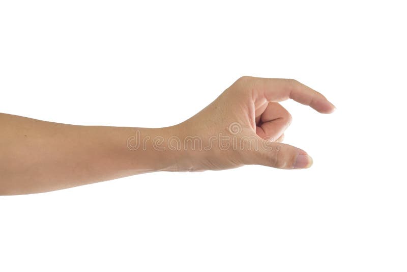 Gesto De Mano Atrapar Aislado En Blanco Imagen de archivo - Imagen de ...