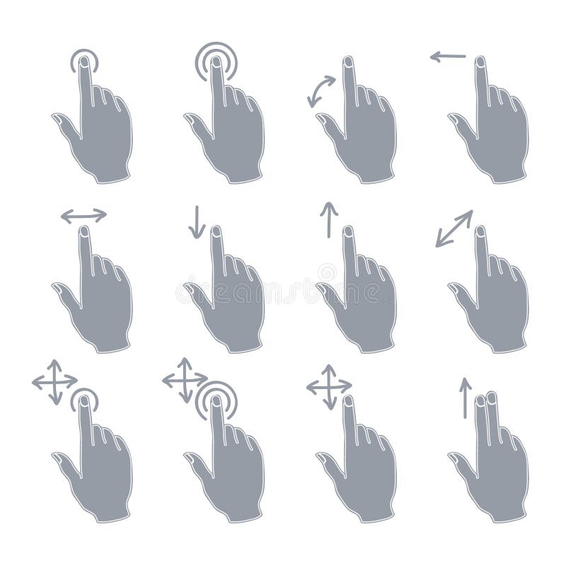 Gesto Del Tacto De La Mano Vector Ilustración del Vector - Ilustración ...