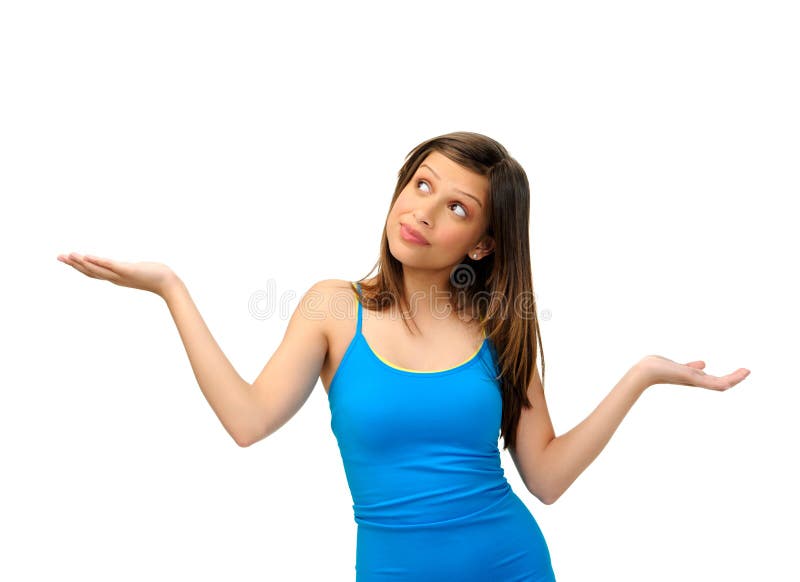 Gesto Inseguro De La Mujer Bonita Imagen de archivo - Imagen de fresco ...