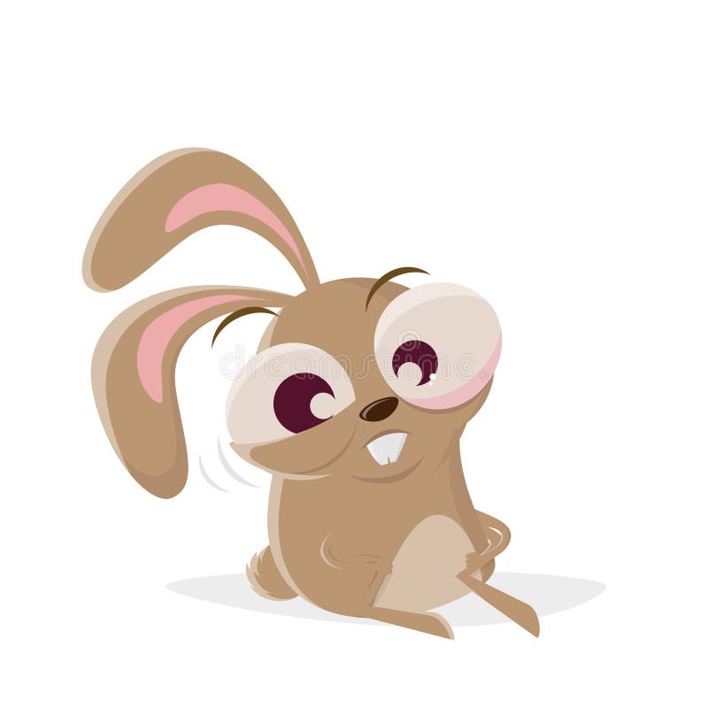 Cartoon Illustration of a Traumatized Rabbit Stock Vector ...