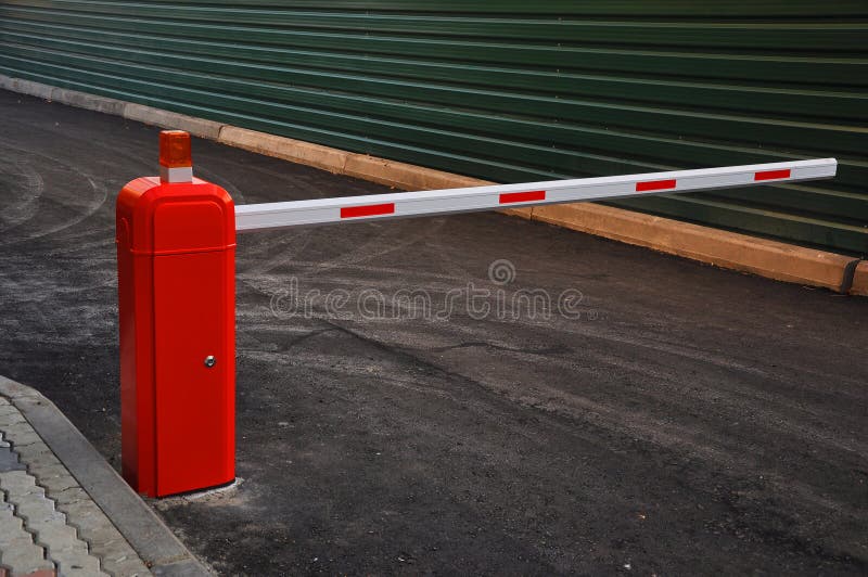 Gestreifte Automatische Sperre Stockbild - Bild von grenze, aufbau ...