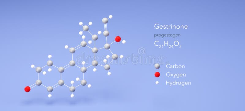 Gestrinone Molecule, Molecular Structures, Contraceptive Drug, 3d Model ...