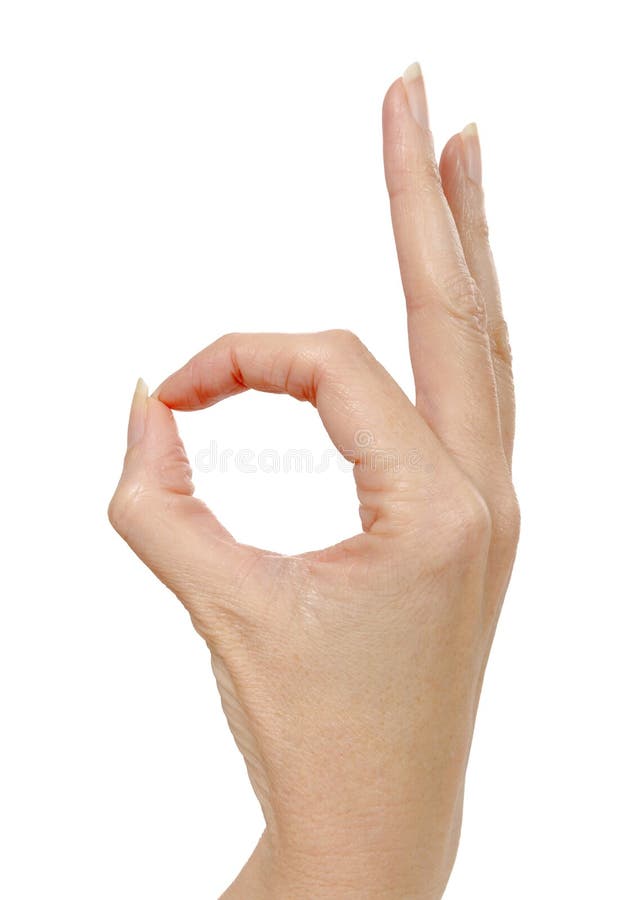 Gesture All Right Everything is OK. Isolated White Stock Image - Image ...